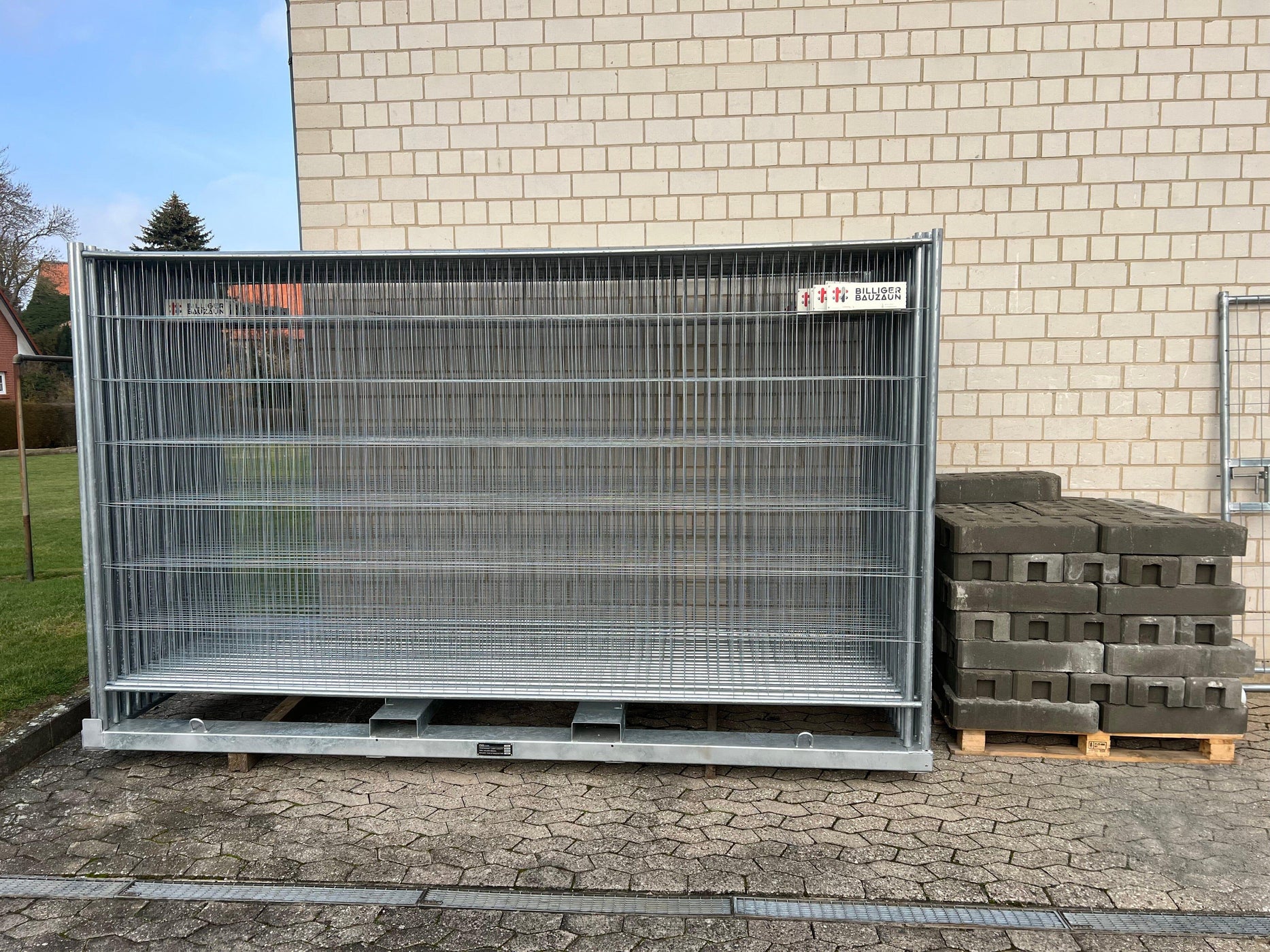 30er Set Bauzäune 345x200cm mit Transportgestell - Komplette Lösung fü ...